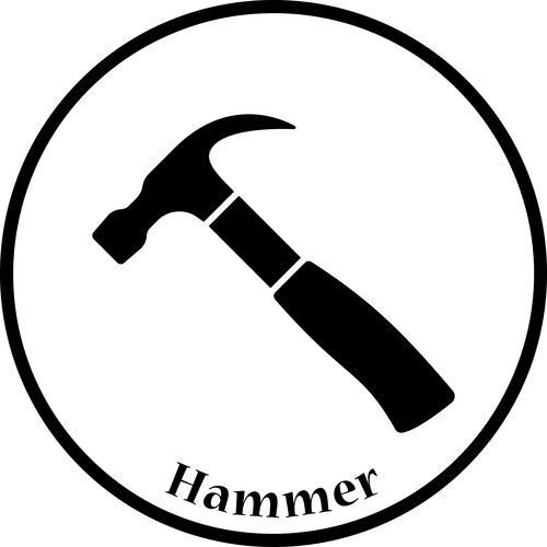 House hammer icon simple style Royalty Free Vector Image