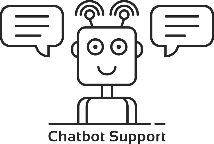 Chatbot logo virtual future electronic cyborg Vector Image