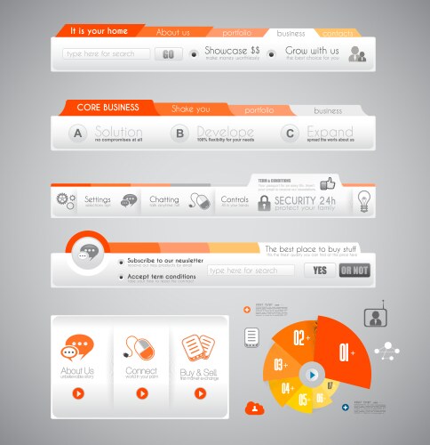 Web design elements Royalty Free Vector Image - VectorStock