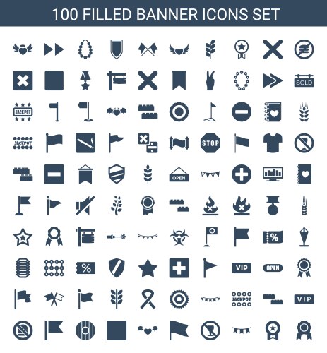 100 banner icons Royalty Free Vector Image - VectorStock