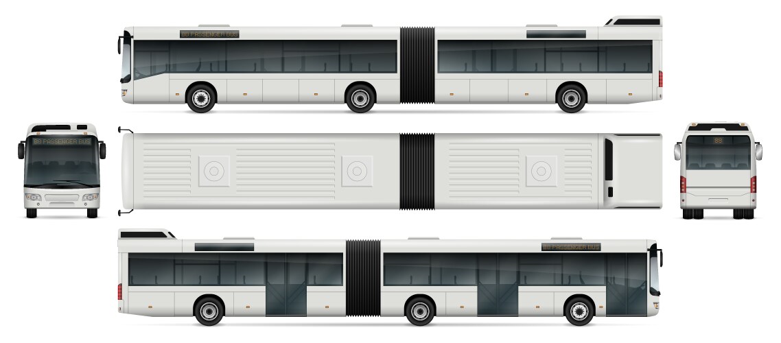 Realistic white bus mock-up Royalty Free Vector Image