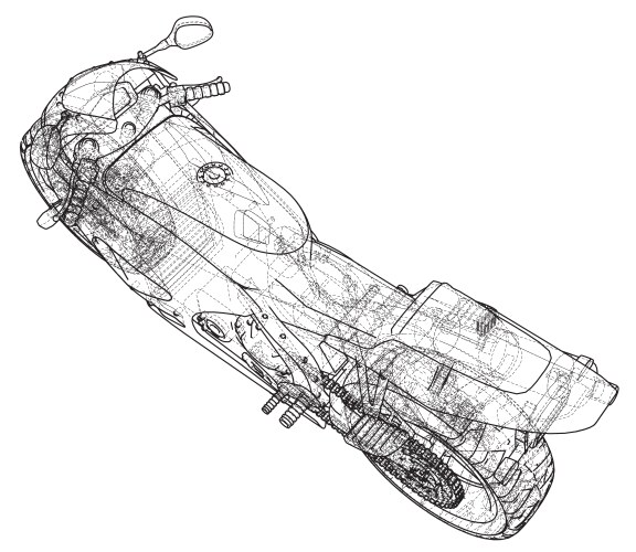Blueprint sport bike eps10 format created Vector Image
