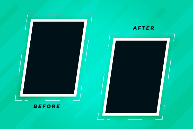 Comparison before and after photo frame gradient Vector Image