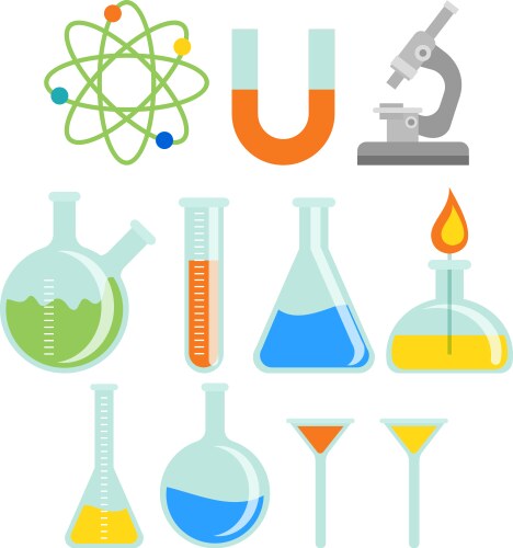 Realistic science lab objects Royalty Free Vector Image