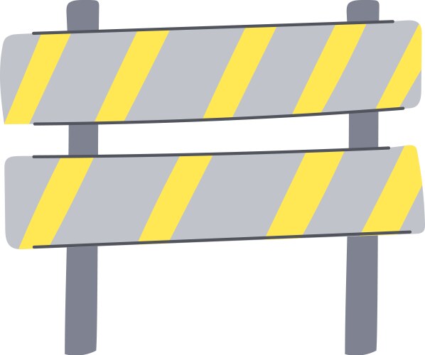 Road guard rails cartoon Royalty Free Vector Image