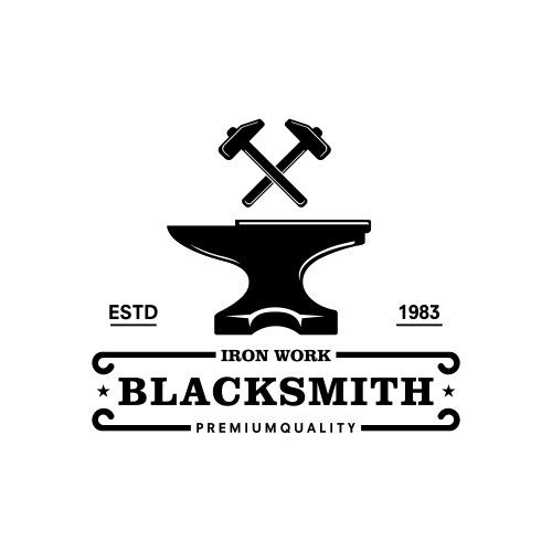Blacksmith logo Royalty Free Vector Image - VectorStock