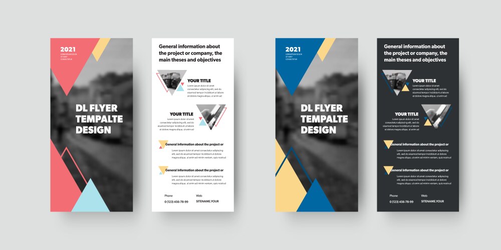 Dl flyer template with color design isolated Vector Image