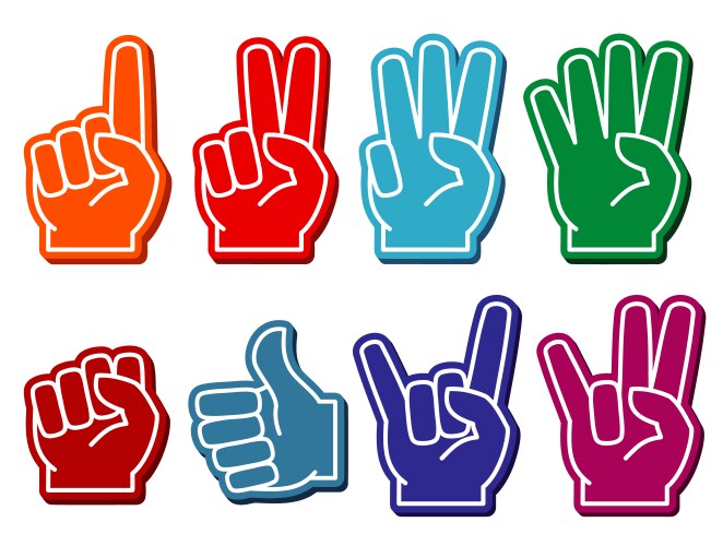Counting fingers icons set Royalty Free Vector Image