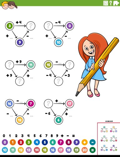 Educational page with exercises for children Vector Image