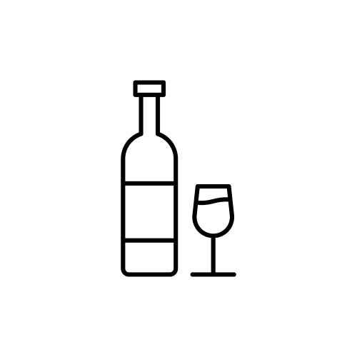 Vodka line icon isolated on white background Vector Image