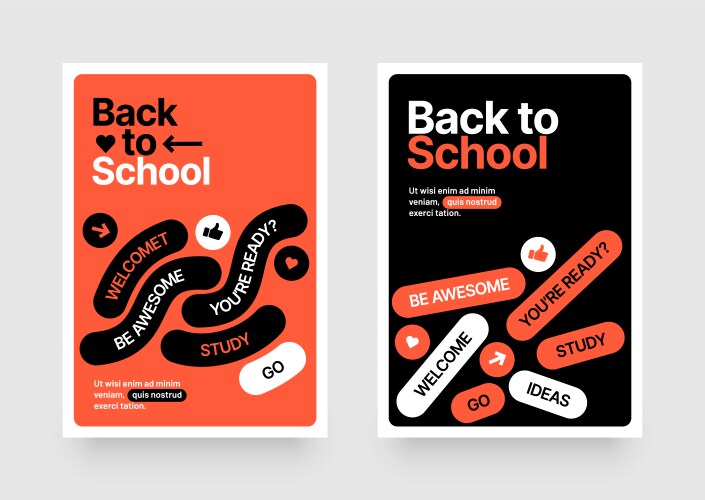 Design layout template for back to school Vector Image