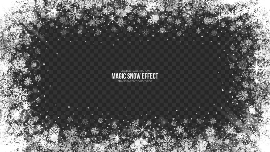 Blurred motion falling snow border 3d effect Vector Image