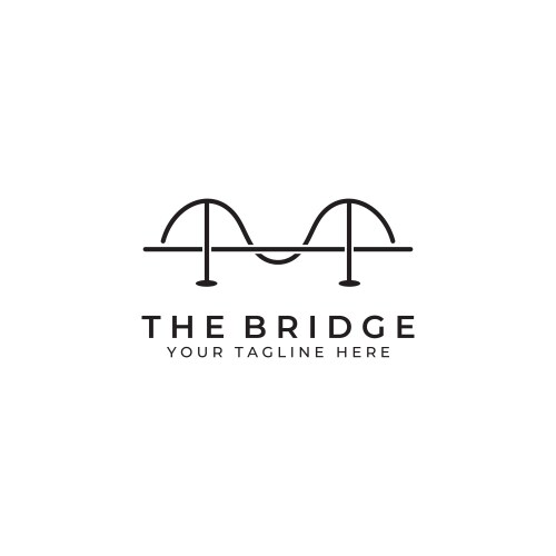 Minimalist and elegant creative bridge building Vector Image