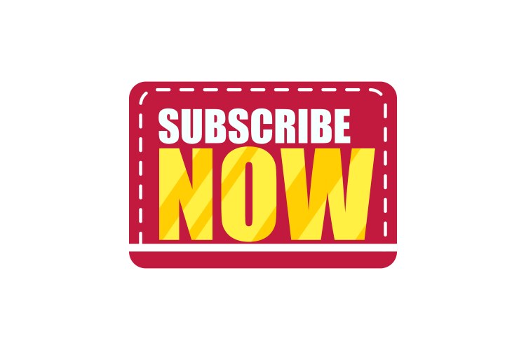 Subscribe social media flat sticker design Vector Image