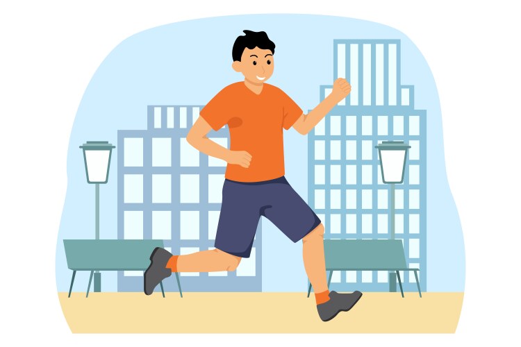 Healthy activity flat design Royalty Free Vector Image