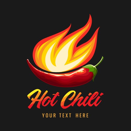 Hot chili pepper logo mockup mexican jalapeno red Vector Image