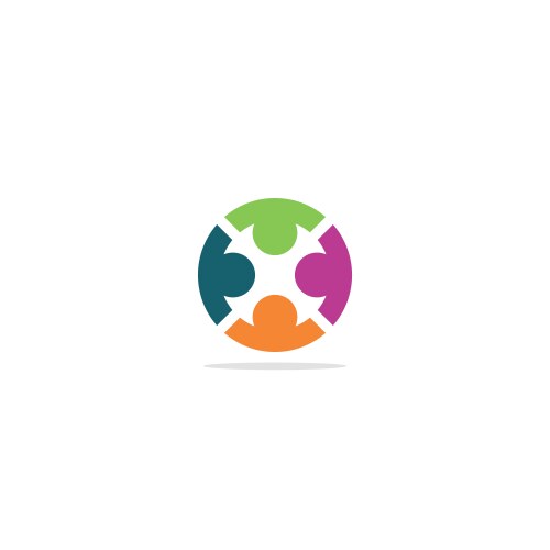 Circle colored group unity logo Royalty Free Vector Image