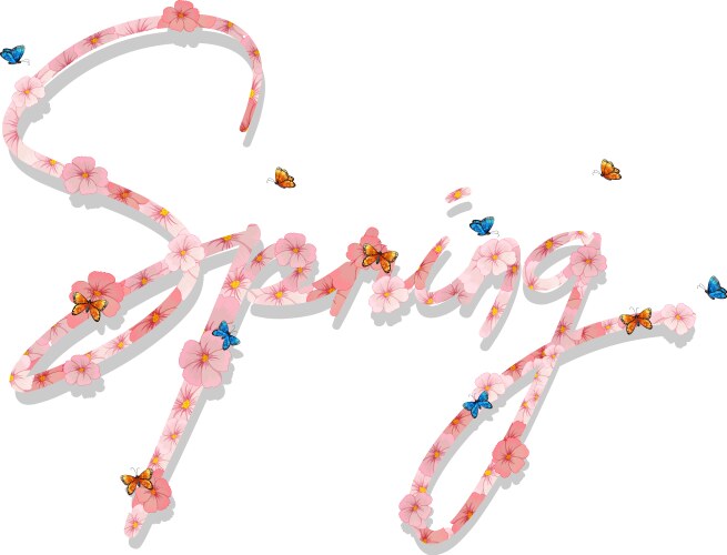Hello spring text template Royalty Free Vector Image