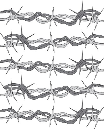 Barbed wire seamless 3d and engraving styles Vector Image