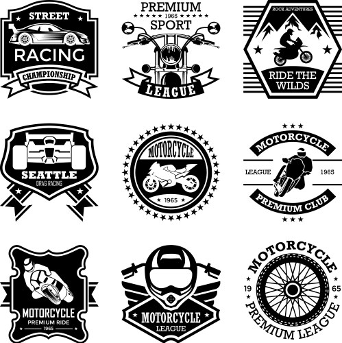 Badges motorcycle collections Royalty Free Vector Image