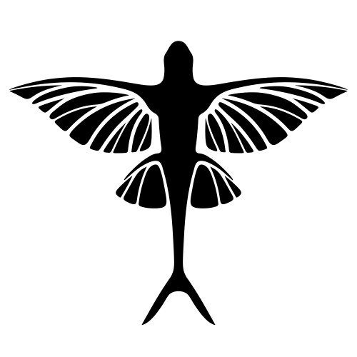 High-resolution flying fish silhouettes ready Vector Image