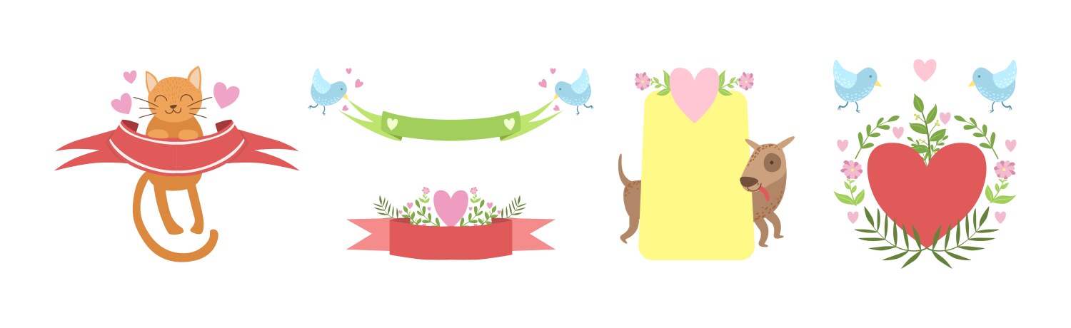 Message template with cute animal and flora Vector Image