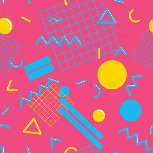 Memphis design seamless pattern Royalty Free Vector Image