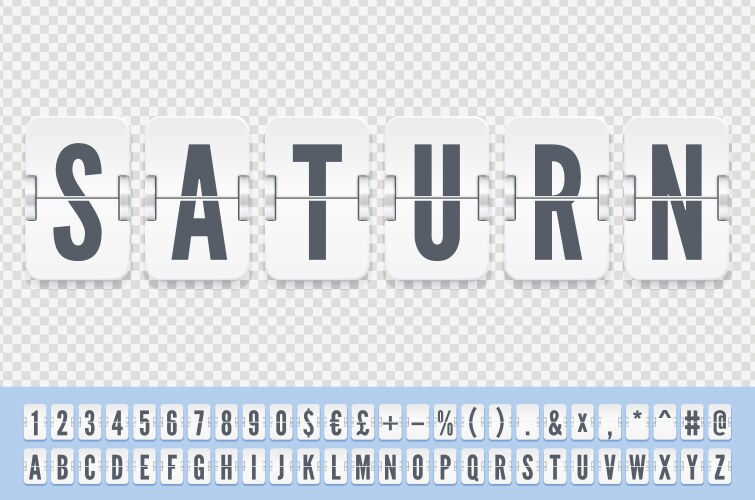 Flip white countdown timer alphabet isolated Vector Image Flip white countdown timer alphabet isolated Vector Image