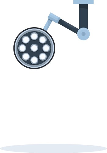 Surgical lamp hanging in operating room lighting Vector Image