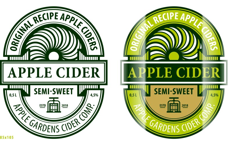 Labels for cider Royalty Free Vector Image - VectorStock