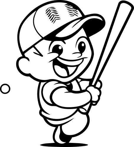 Cute baseball player cartoon character Royalty Free Vector