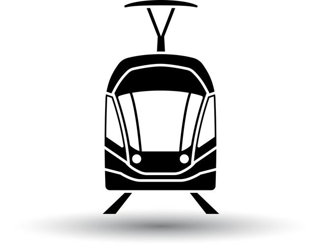Tram icon front view Royalty Free Vector Image