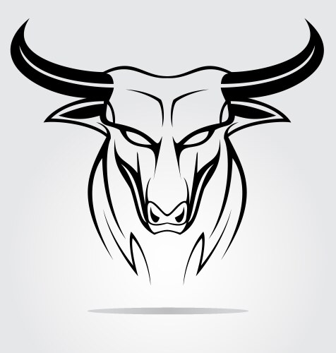 Vintage powerful bull head concept Royalty Free Vector Image