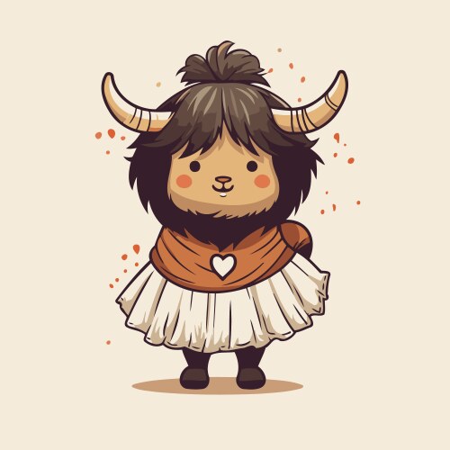 Cute cartoon zodiac sign - taurus Royalty Free Vector Image
