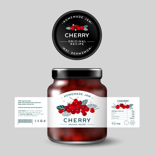 Fig jam fruit design label Royalty Free Vector Image