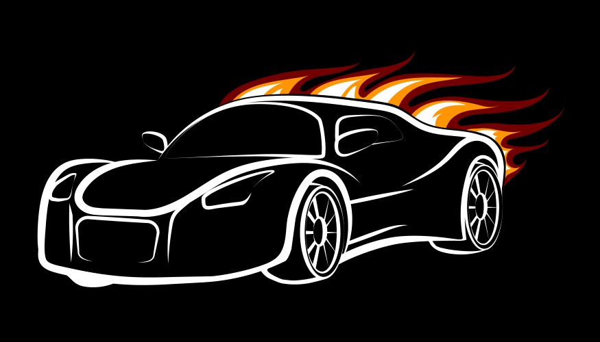 Sport car decal stripes speed lines race sticker Vector Image