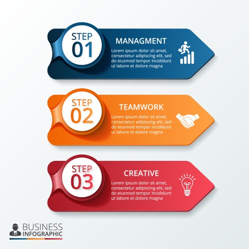 Arrows workflow infographic Royalty Free Vector Image