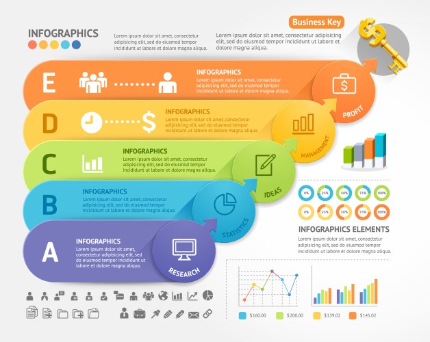 Business Process Abstract Infographics Template Vector Image