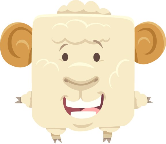 Ram farm animal cartoon character Royalty Free Vector Image