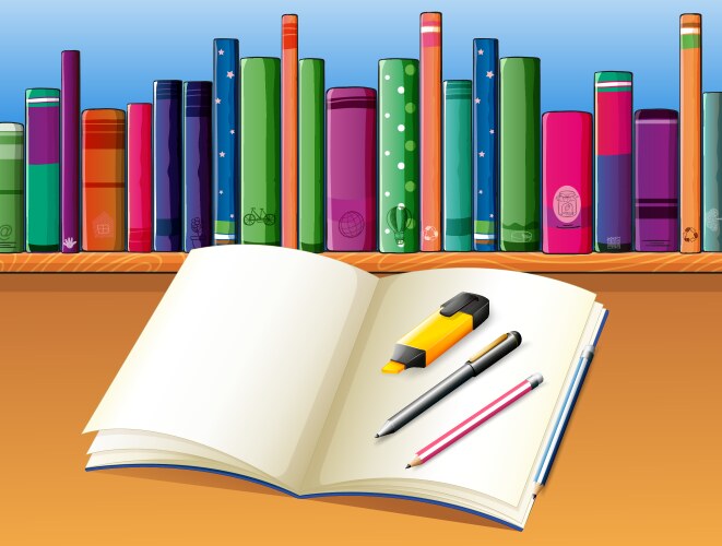 Study book stationery Royalty Free Vector Image