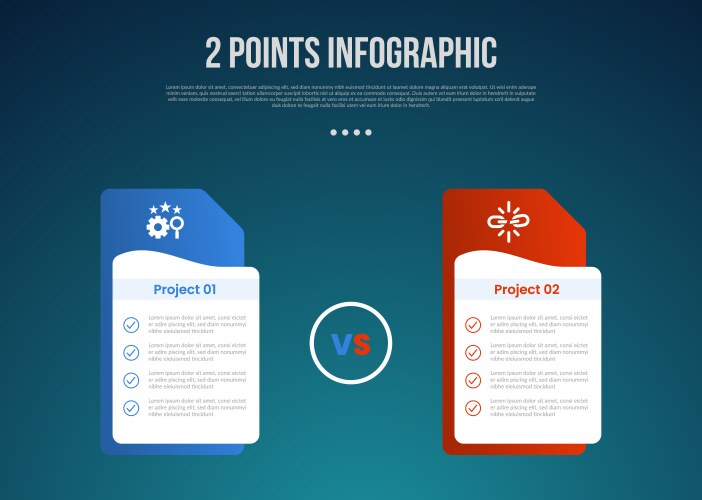 2 or two point template comparison versus things Vector Image