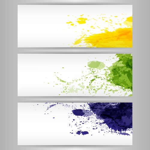 Paint splash background template set Royalty Free Vector