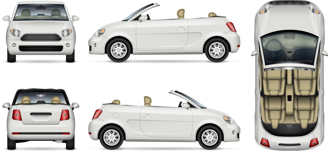 Small car template side front back top view Vector Image