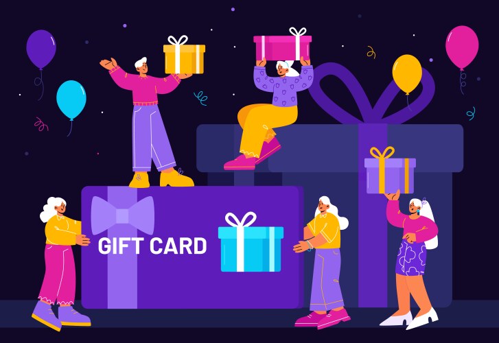 Gift card customers reward and loyalty program Vector Image