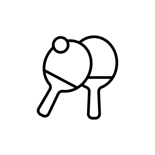 Ping pong icon set table tennis racket symbol Vector Image