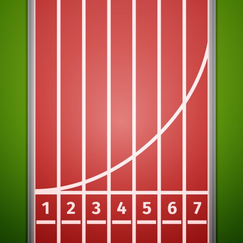 Cartoon running track stadium Royalty Free Vector Image