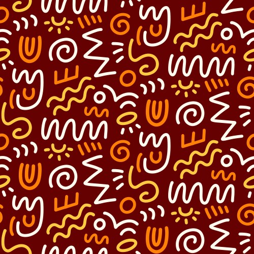 African letters hand drawn ancient tribal font Vector Image