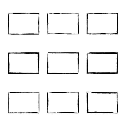 Free outline hand drawn squares rectangles Vector Image