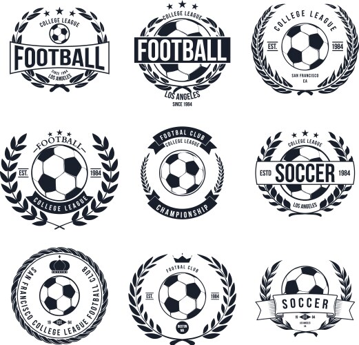 Set of the football labels emblems and design Vector Image