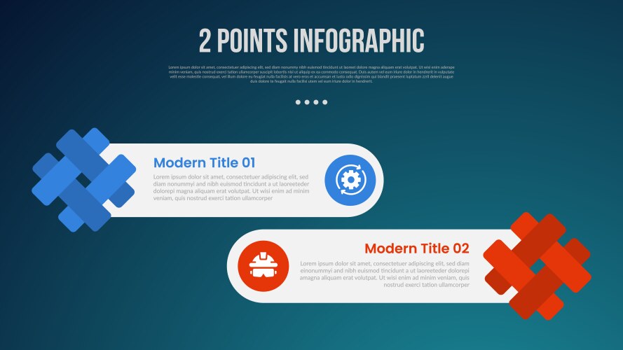 2 or two point template comparison versus things Vector Image